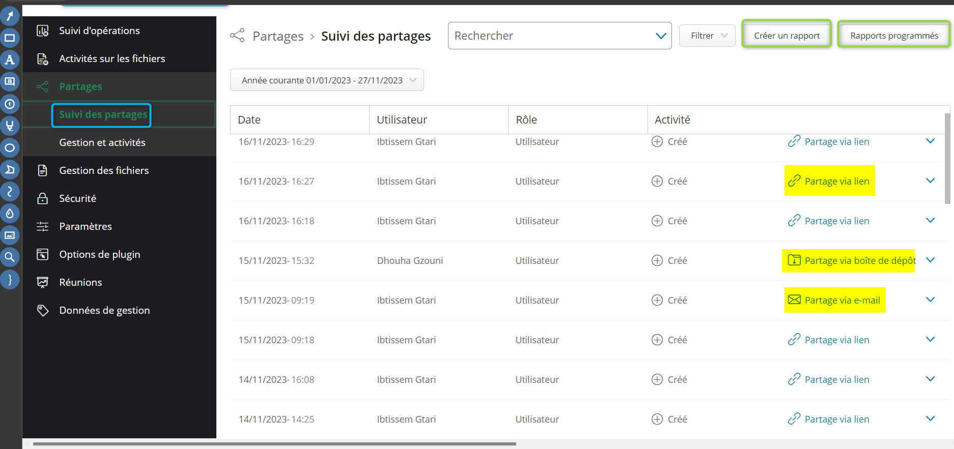 Comment effectuer un suivi des opérations